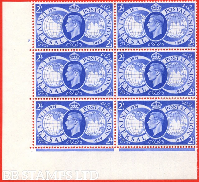 Sg 499 Qcom18 2½d Ultramarine A Mounted Mint Block Of 6 Cylinder 2