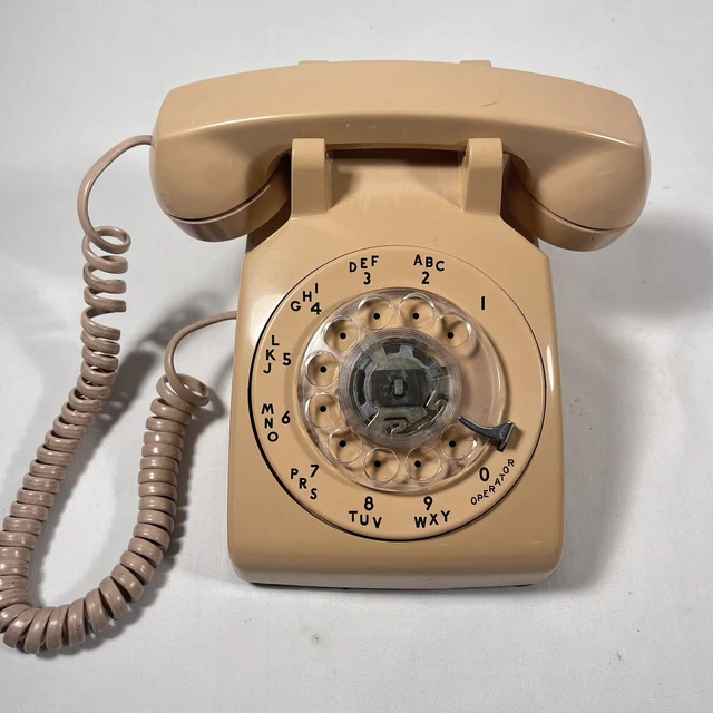 VINTAGE BEIGE BELL System Western Electric Dial Phone - Tested WORKS! £ ...