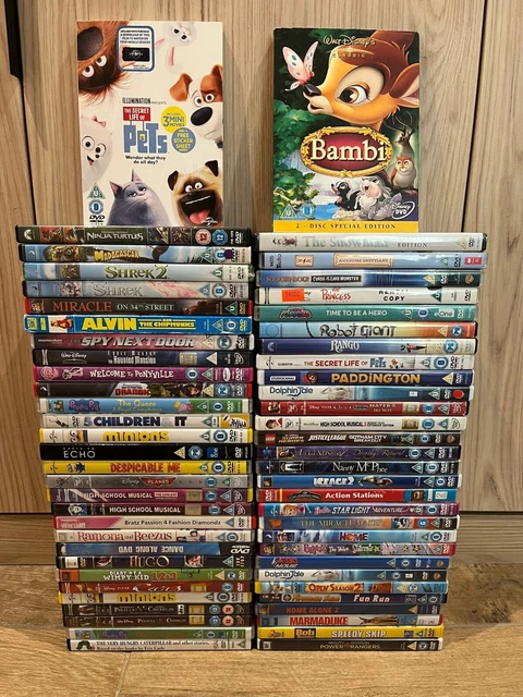 JOB LOT OF 60 Mixed Titles DVDs World Movies Bundle Kids Movies, Disney ...