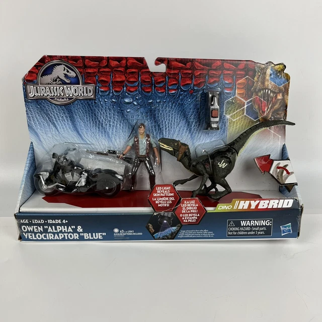 JURASSIC WORLD DINO Hybrid Owen Alpha Velociraptor Blue Raptor Action ...
