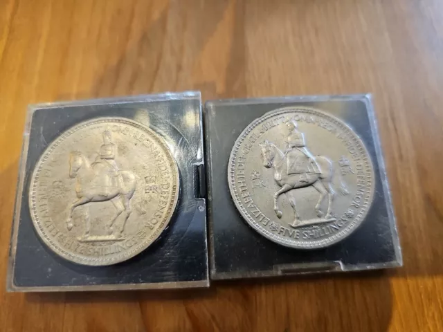 1953 ELIZABETH-II-DEI-GRATIA.BRITT CORONATION Five Shilling Coin Very ...