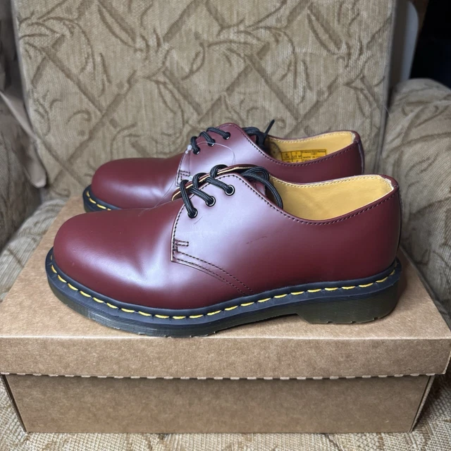 DR. MARTENS 1461 3 Eye Leather Oxfords Cherry Red Smooth - Men’s 7 ...