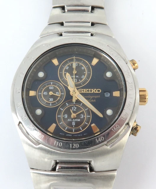 VINTAGE SEIKO CHRONOGRAPH 100m Quartz 7T62-0EA0 A4 Mens Watch. $77.00 - PicClick AU