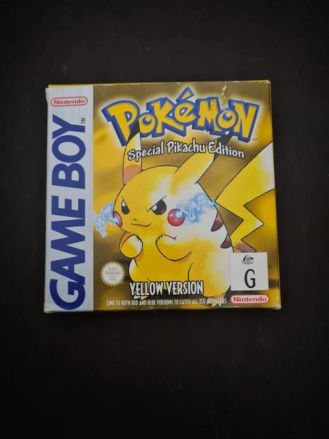 POKEMON YELLOW GAMEBOY Game Special Pikachu Edition 1999 Boxed (working ...