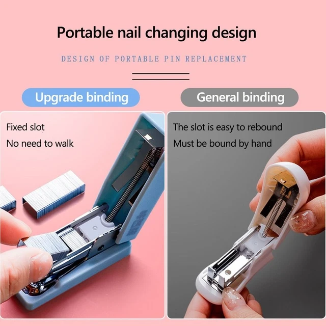 PLASTIC MINI STAPLER Metal Binding Tools New Cartoon Metal Stapler Set ...