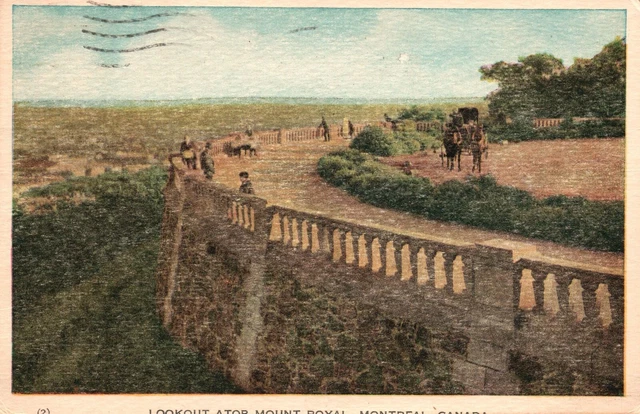 1947 LOOKOUT ATOP Mount Royal Trail Circle Montreal Canada Vintage ...