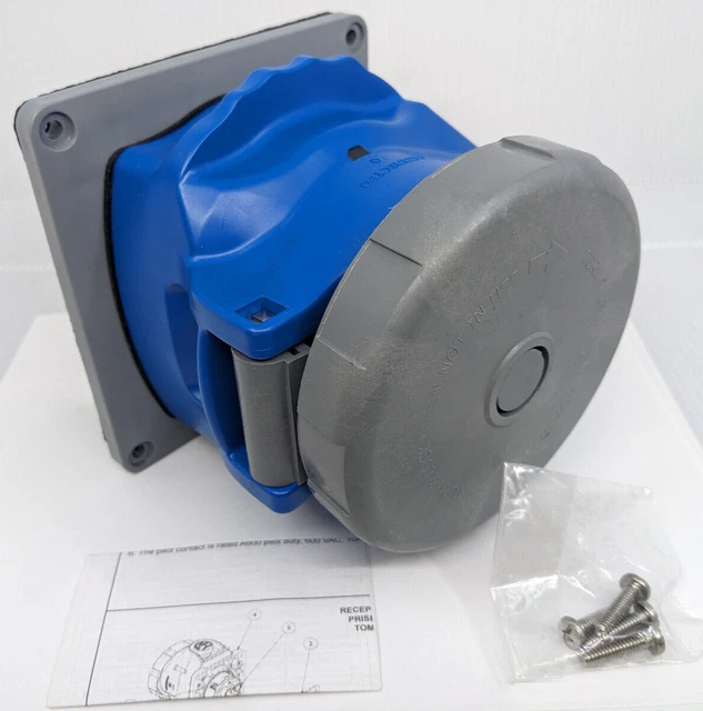 HUBBELL 100A 3 Phase Watertight IEC Pin & Sleeve Switched Receptable ...