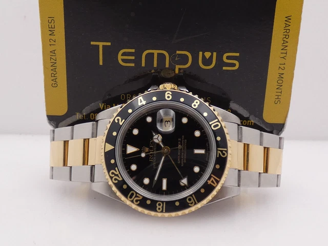 ROLEX GMT-MASTER II 16713 ACCIAIO & ORO 18Kt ANNO 1992 WITH BOX ...
