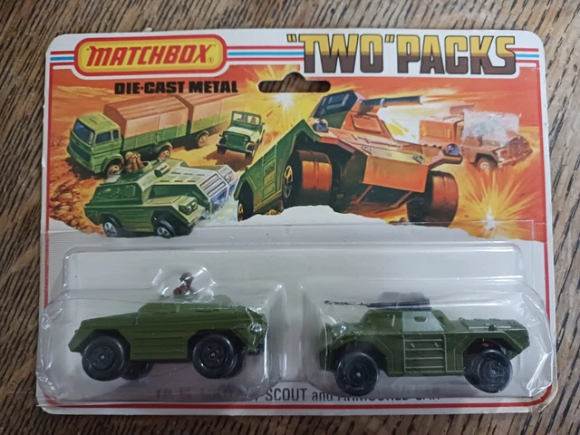 MATCHBOX TWO PACKS TP-13 Military Scout & Armoured Car Vintage 1975 ...