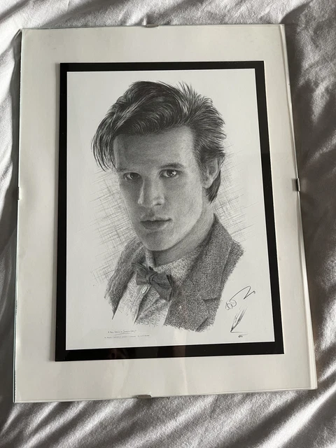 MATT SMITH 11TH Doctor Poster Pencil Drawing Jonathan Wood Signed ...