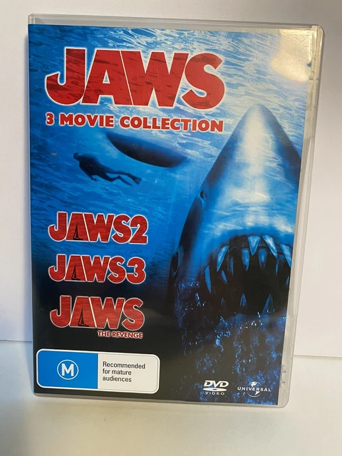 JAWS 1 2 3 Movie 3 Disc Set Roy Scheider Horror Steven Spielberg Pal ...