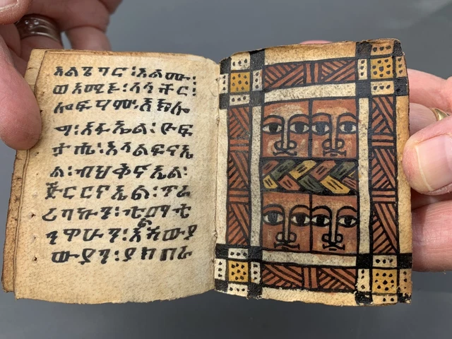 ANTIQUE AFRICAN ETHIOPIAN Coptic Illustrated Manuscript Bible £200.00 ...