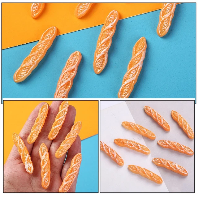 12PCS MINIATURE BREAD Miniature Food Resin Bread Doll House Bread Props ...
