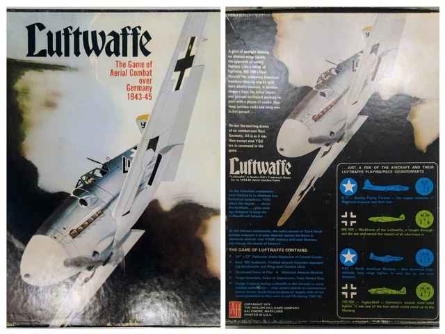 LUFTWAFFE 1943-1945 - Seltenes Luftkampf Brettspiel - Avalon Hill 1971 EUR 79,95 - PicClick DE
