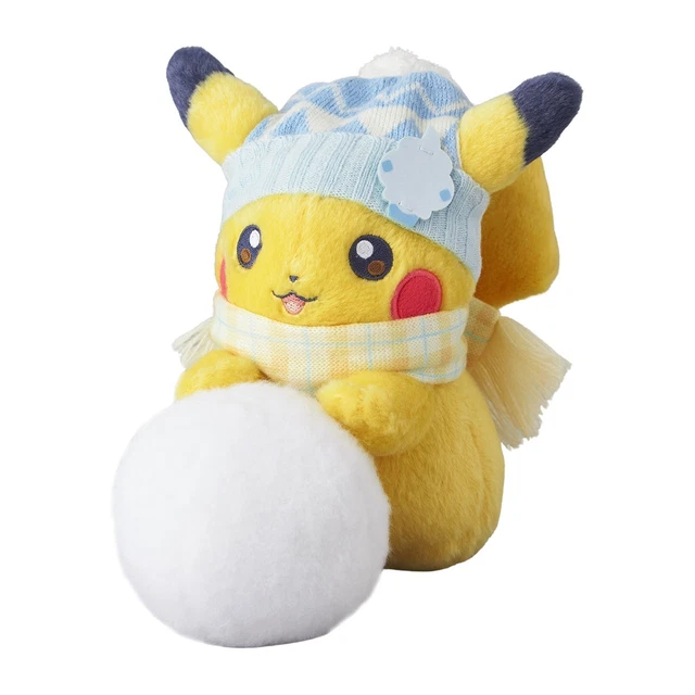 POKEMON CENTER JAPAN Pikachu Snow Play Plush 2025 Winter Limited New ...