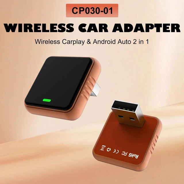 2026 MINI 2IN1 Carplay Android Auto Adapter Wired to Wireless Control ...