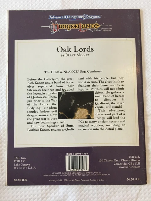 DRAGONLANCE DUNGEONS AND Dragons DLS3 Oak Lords (2e) $37.00 - PicClick CA