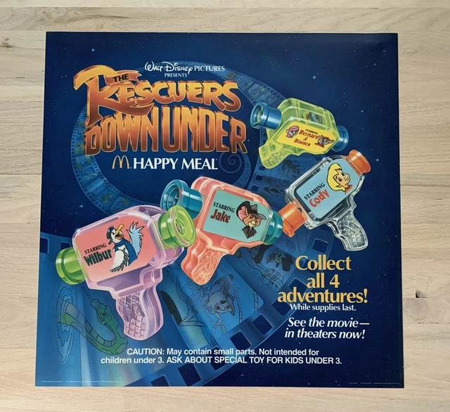 MCDONALD'S WALT DISNEY Rescuers Down Under Happy Meal jouet affiche ...