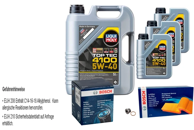 BOSCH INSPECTION SET 8 L Haut Liqui Moly Tec 4100 5W-40 pour Porsche ...