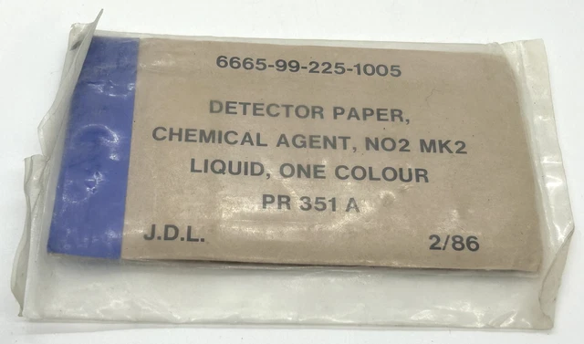 BRITISH MILITARY NBC Detector Paper, No.2, Mk2 Liquid, One Colour ...