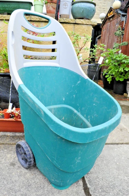 GARDEN TROLLEY WHEEL Barrow Wheelie Bin Garden Waste Bin Collector ...