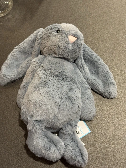 JELLYCAT ORIGINAL BASHFUL Dusky Blue Bunny RETIRED BNWT £70.90 ...