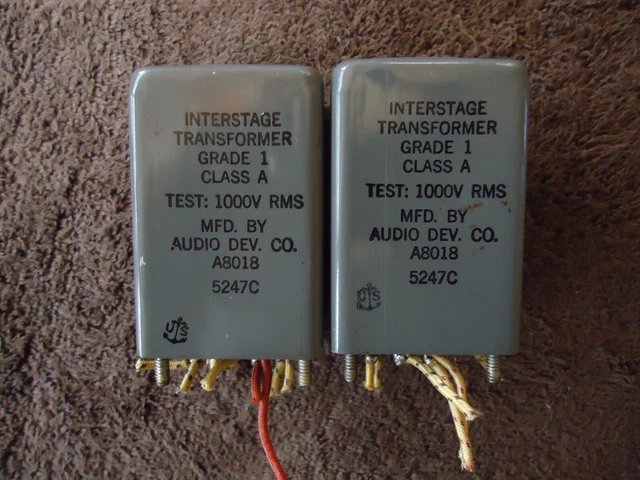 ADC INTERSTAGE TRANSFORMERS, A8018 Pair Navy Military Spec, Dcr Test ...