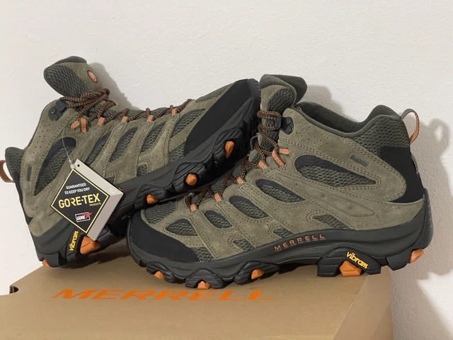 MERRELL VIBRAM GORE Tex Moab 3 Mid Gtx Mens Hiking Boots Size Uk 10 Eu ...