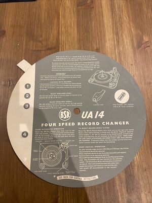 BSR UA14 ISTRUZIONI lettore cambia record - L163 EUR 17,49 - PicClick IT