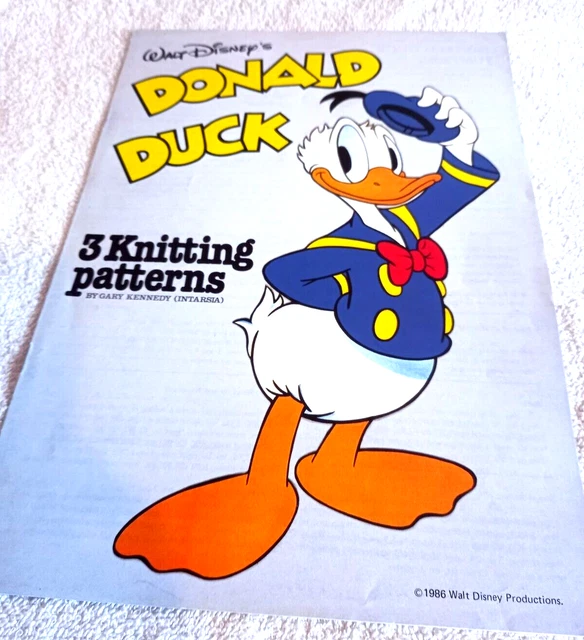 DISNEY DONALD DUCK Vintage Knitting Pattern Booklet Gary Kennedy 1986 ...