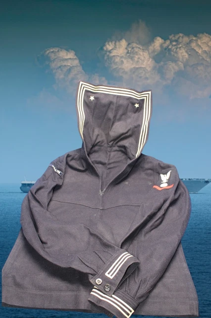 VINTAGE WW2 US NAVY Uniform Top Cracker Jack Sailor 100% Wool Jacket ...