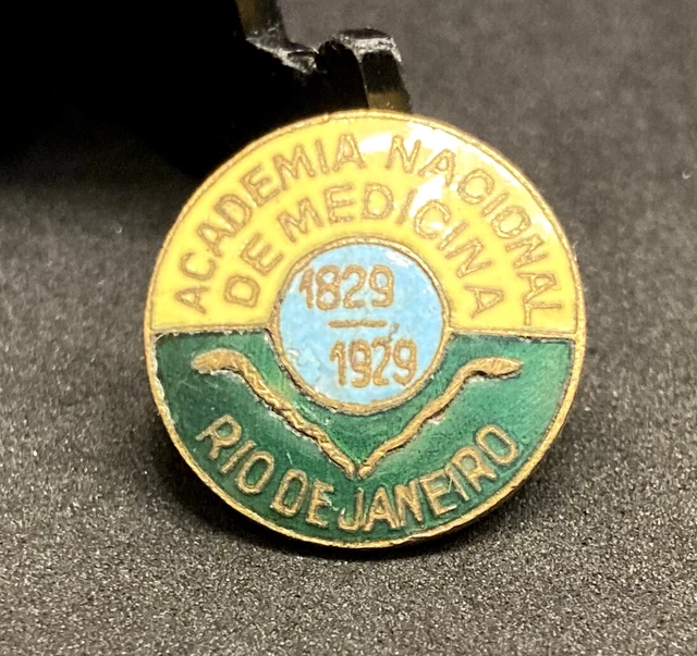 BRAZIL RIO DE Janeiro 1929 National Academy Of Medicine Enameled Lapel ...