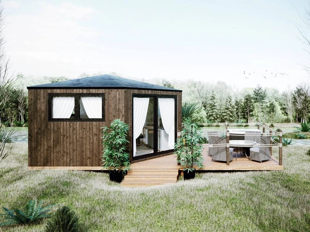 **LUXURY GLAMPING POD ** Lodge Garden Room Timber Cabin -INSULATED ...