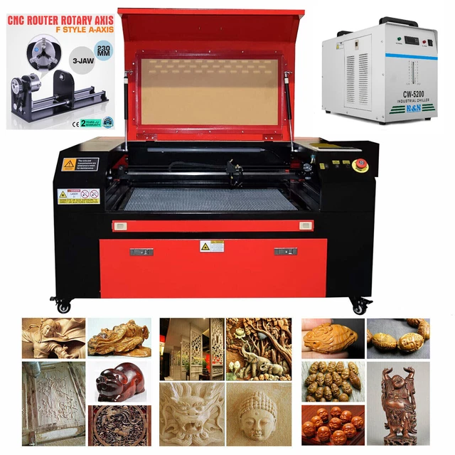 VEVOR 80W 70X50CM pro laser Laser Graviermaschine +CW5200 water chiller ...