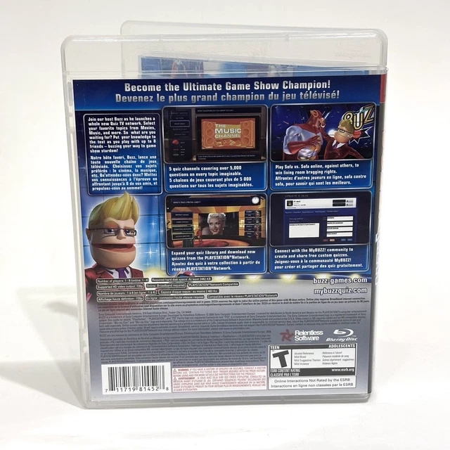BUZZ! QUIZ TV PS3 (Sony PlayStation 3, 2008) w/ Manual Complete CIB $10 ...
