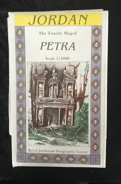JORDAN - THE tourist map of Petra -Scale 1/5000 -Printed by R.J.G.C ...