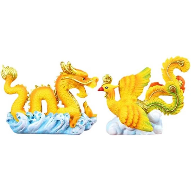 FIGURINE CHINOISE FENG Shui Dragon Phoenix, Statue de L'AnnéE Du Dragon ...