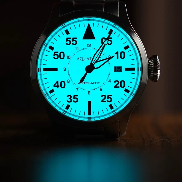 AQUATICO HORIZON HAWK - Full Lume White Dial - NH35 - 43mm Diameter ...