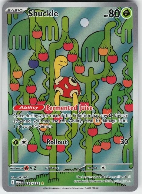 SHUCKLE ILLUSTRATION RARE ME01: Mega Evolution 136/132 MP Pokemon ! £7. ...