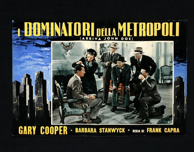 ARRIVA JOHN DOE fotobusta poster Frank Capra Gary Cooper Stanwyck Meet ...