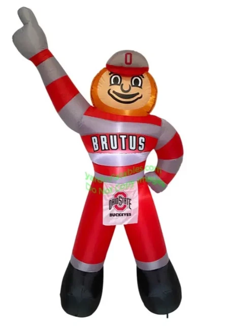 7' AIR BLOWN LED Inflatable NCAA Ohio State Brutus Mascot Yard ...