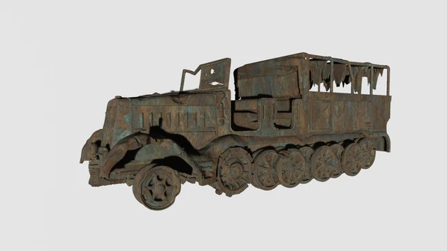 GERMAN SD.KFZ.9 HALF Track/Halftrack (Destroyed) - WW2-Bolt Action 28mm ...