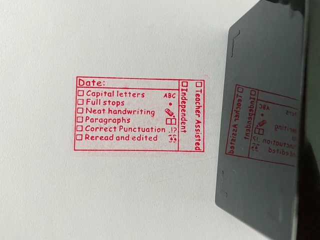 CUSTOM SCHOOL TEACHER Self-inking Stamps Writing checklist stamps ...