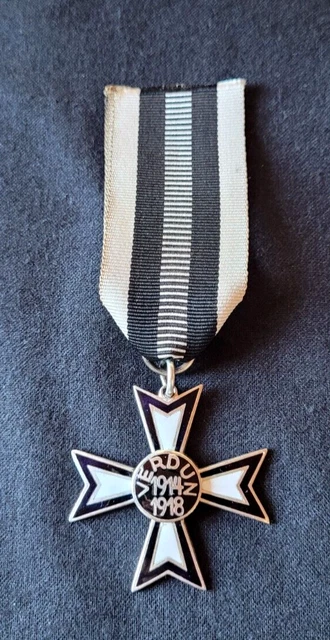 MÉDAILLE CROIX DE Verdun 1914-1918 émail Empire Allemand WW1 German ...