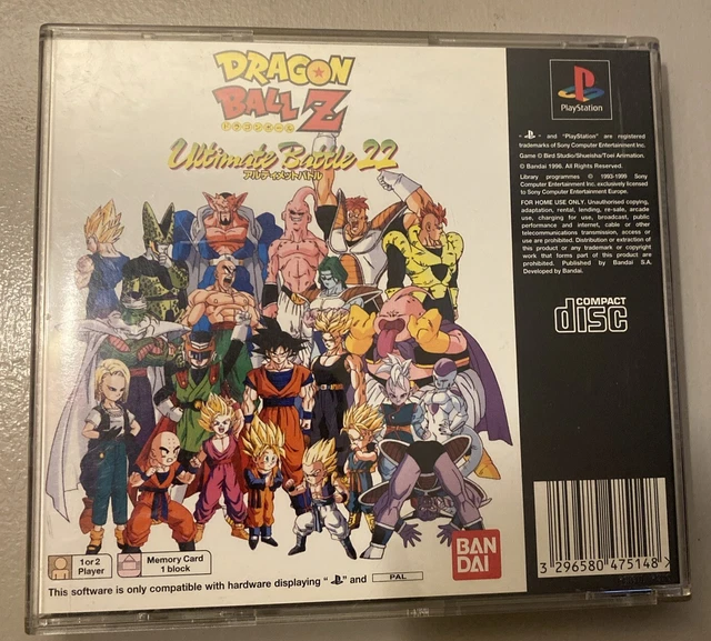DRAGON BALL Z Ultimate Battle 22 - Playstation 1 PS1 Game - Complete ...