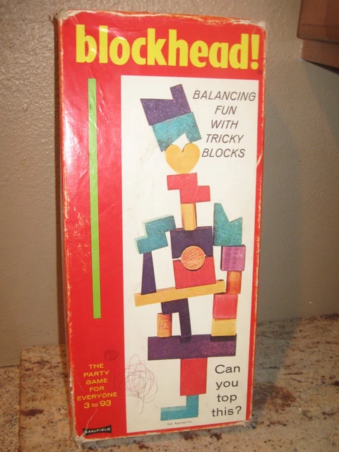 VINTAGE BLOCKHEAD GAME 1954 SAALFIELD Are You A BLOCKHEAD? Party Game ...