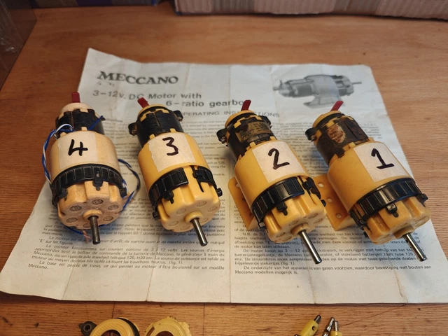 MECCANO POWER DRIVE Motor Bundle!! All Run With Issues! Please Read ...