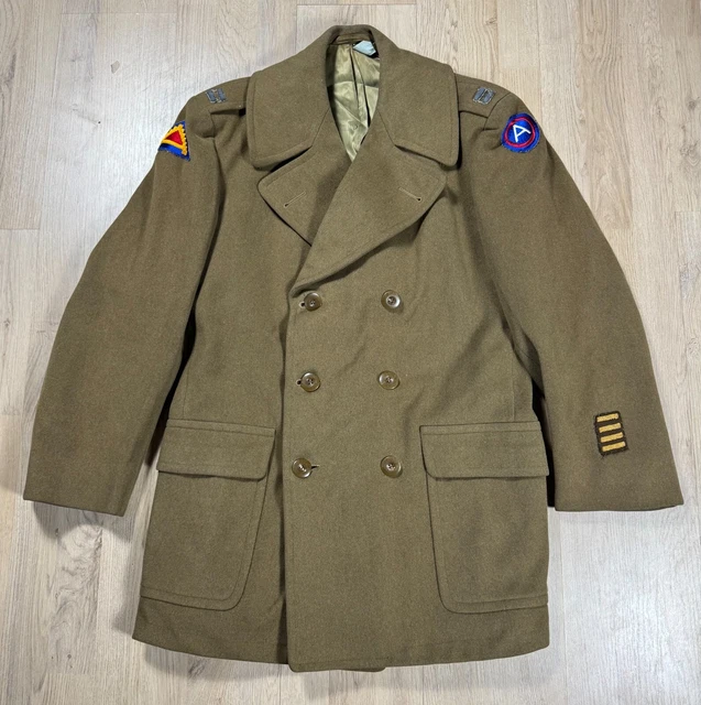 VINTAGE WW2 US Army M-1926 Officer CAPTAIN Overcoat Mackinaw Jacket ...