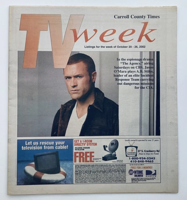 TV WEEK MAGAZINE October 20 2002 Jason O'Mara in The Agency No Label ...