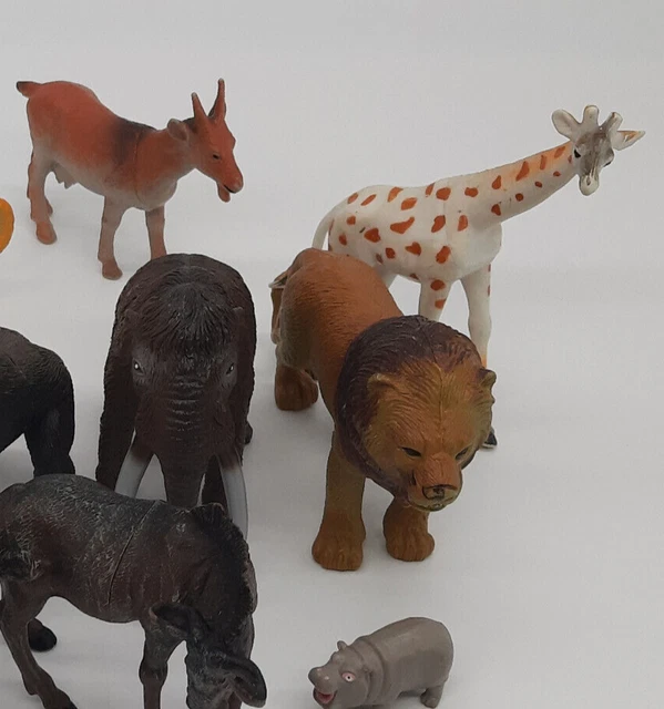 ANIMAL PLASTIC TOY Figure Mixed Lot of 10 Safari Zoo Jungle Mammals $15 ...
